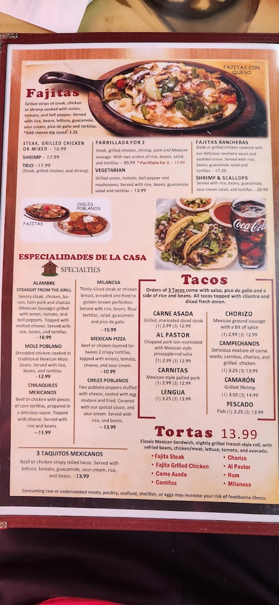 La Cabana Mexican Restaurant Menu (Visual Menu Highlights)